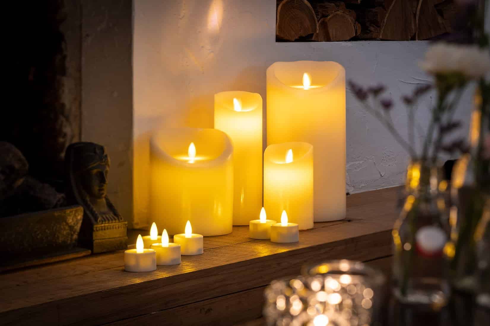 Oplaadbare LED wax kaars met bewegende vlam D 7,5 X 12,5 CM - warm wit ...